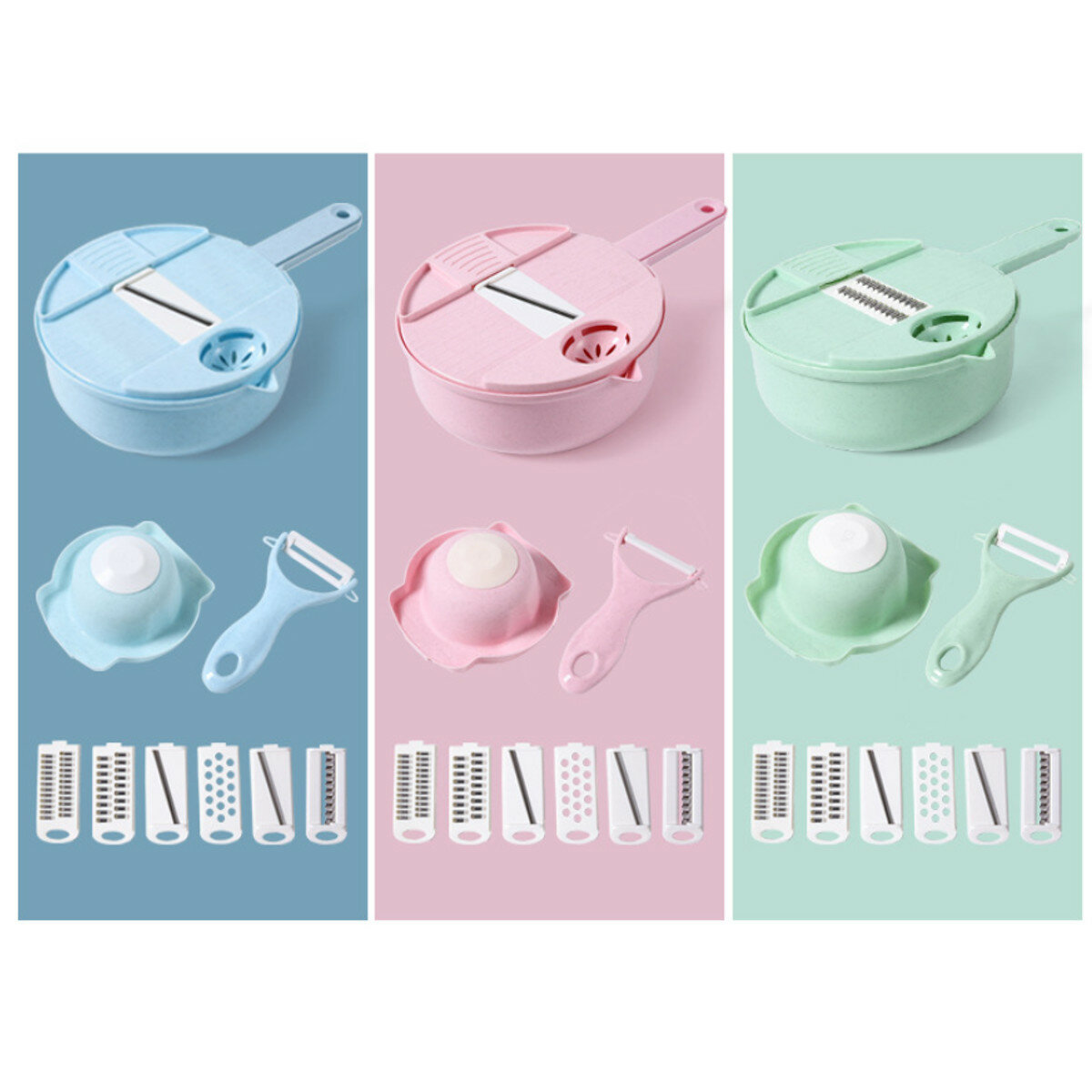 Кухонный 12 в 1 кухонный измельчитель для прессования продуктов, лука, чеснока, овощей, спиральный резак, слайсер, овощечистка, кухонный инструмент