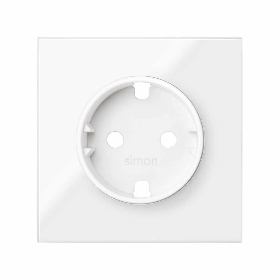 Simon 100 Белый глянец Накладка розетки Schuko, 10000041-130
