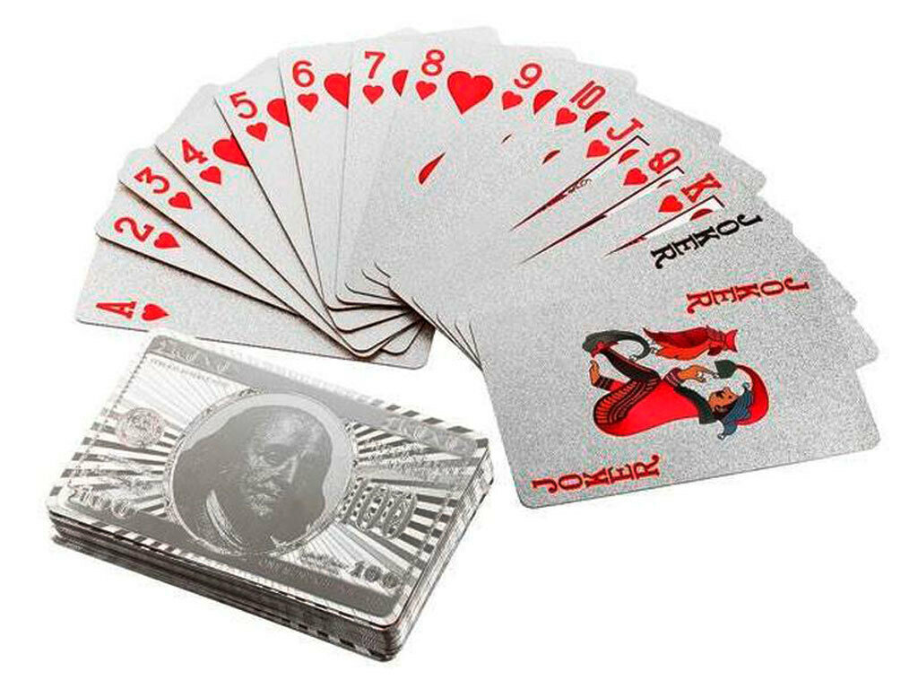 Карты игральные подарочные "серебро": 54 шт-JSD-2