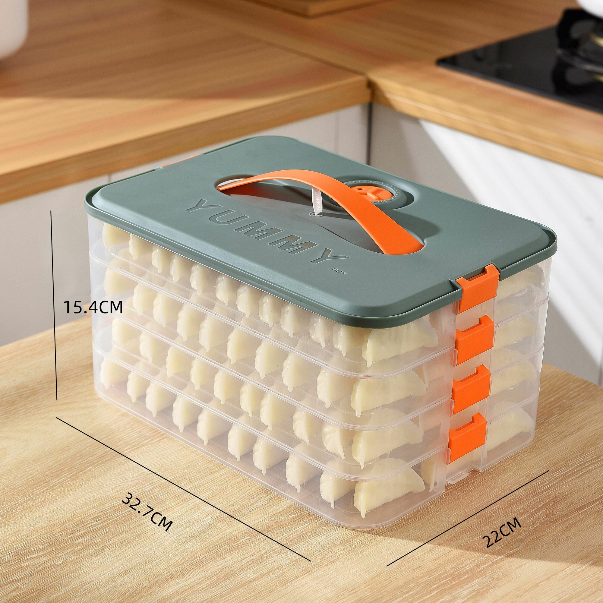 Контейнер для замороженных продуктов R12J, многоуровневый, оливковый