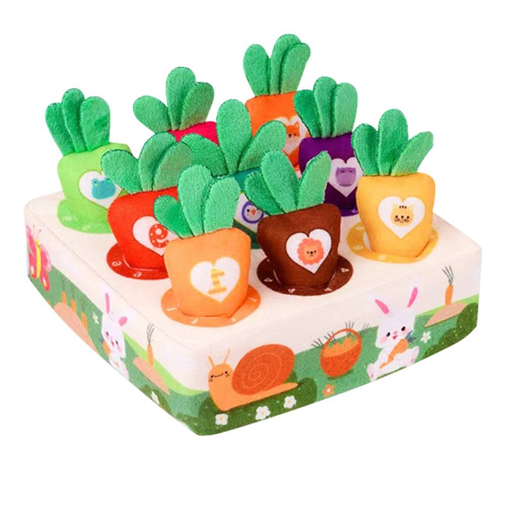 Игровой столик-головоломка «Урожай моркови» — многофункциональная развивающая игра для развития мозга, обучения распознаванию цветов, цифр и форм.