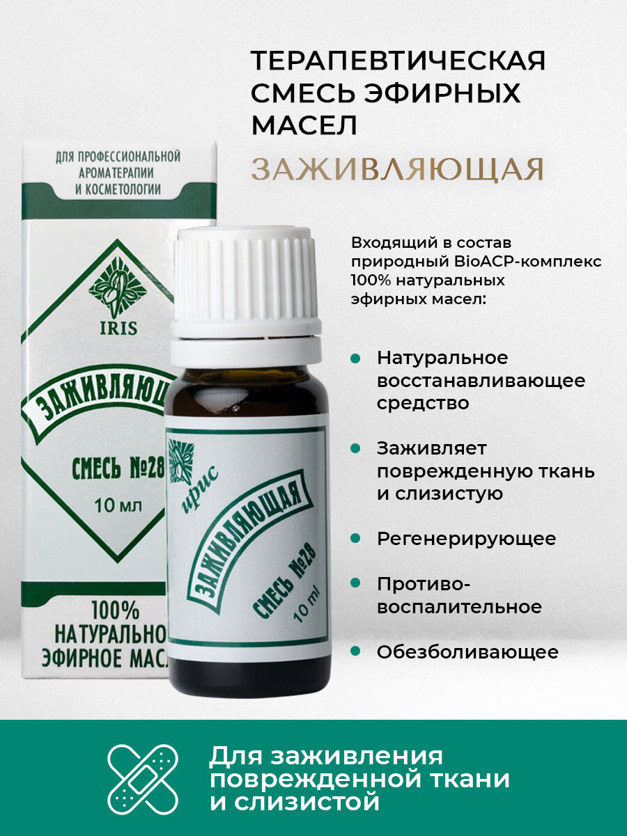ЦА Ирис Смесь эфирных масел №28 "Заживляющая" (при порезах, трещинах, ранах, ожогах, ушибах)