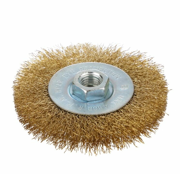 Щетка-насадка DORN для УШМ латунированная плоская М14х100 мм