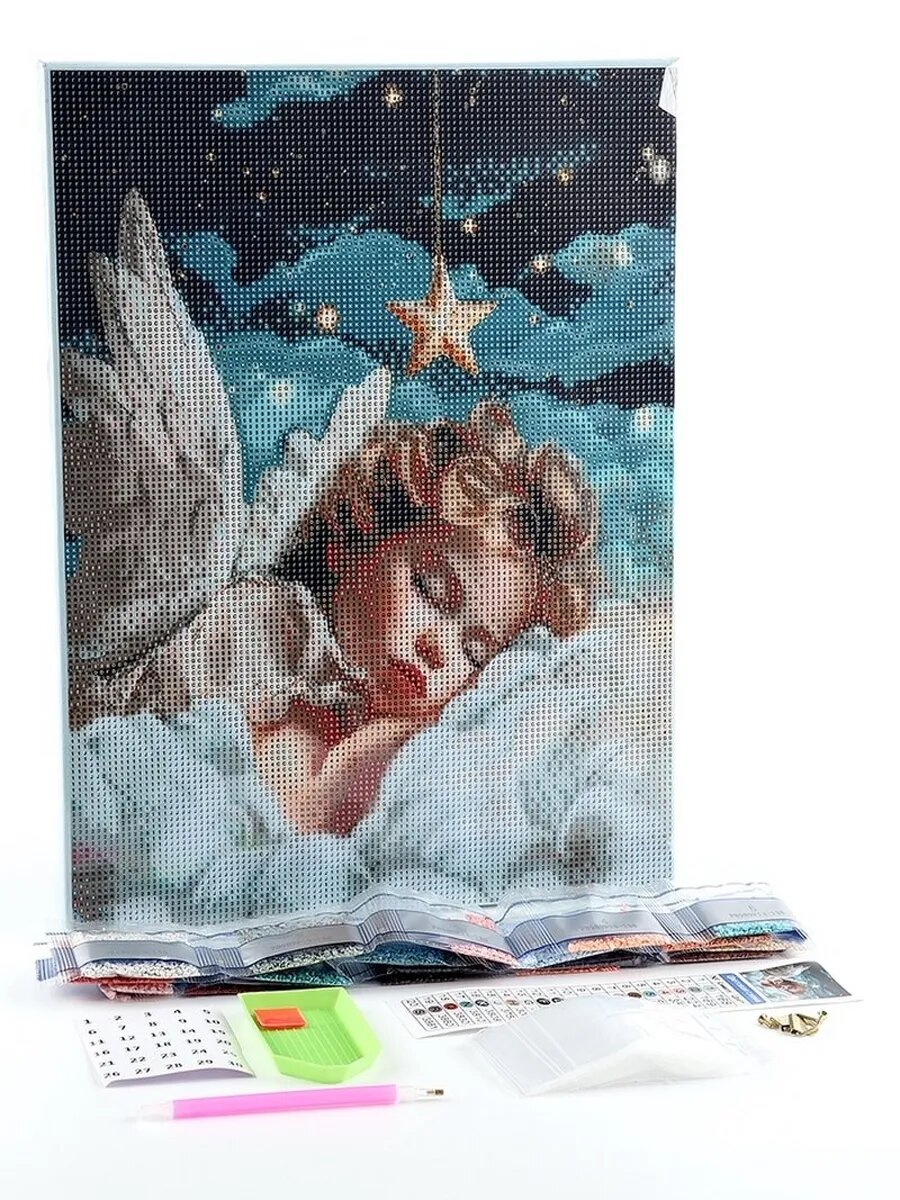 Стильная алмазная мозаика «Ангел» 30х40 см