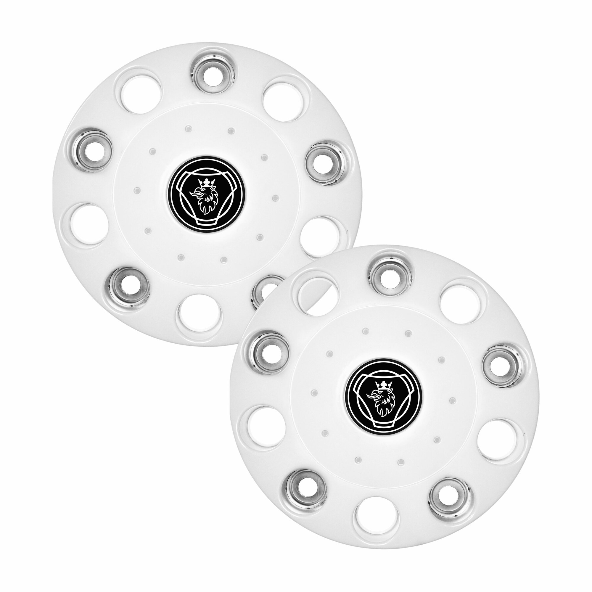 Колпаки ступичные R 22,5 "Лидер" SCANIA белые - 2 шт