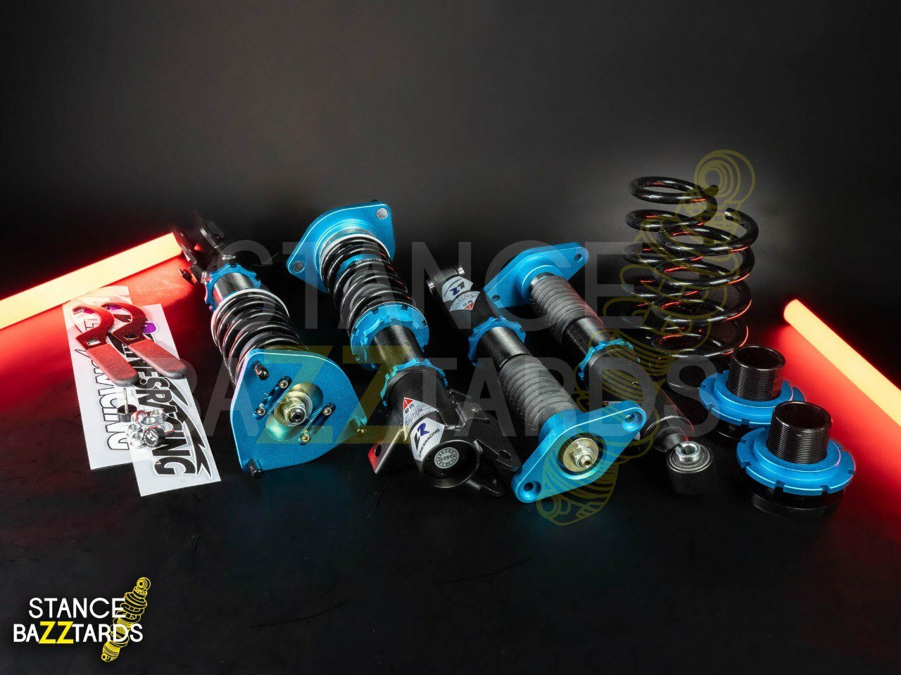 Комплект винтовой подвески (койловеров) LinesRacing Hyundai Genesis 1 поколение (MK1) 2008 - 2013 с регулировками высоты (фултап), 36 регулировок жесткости