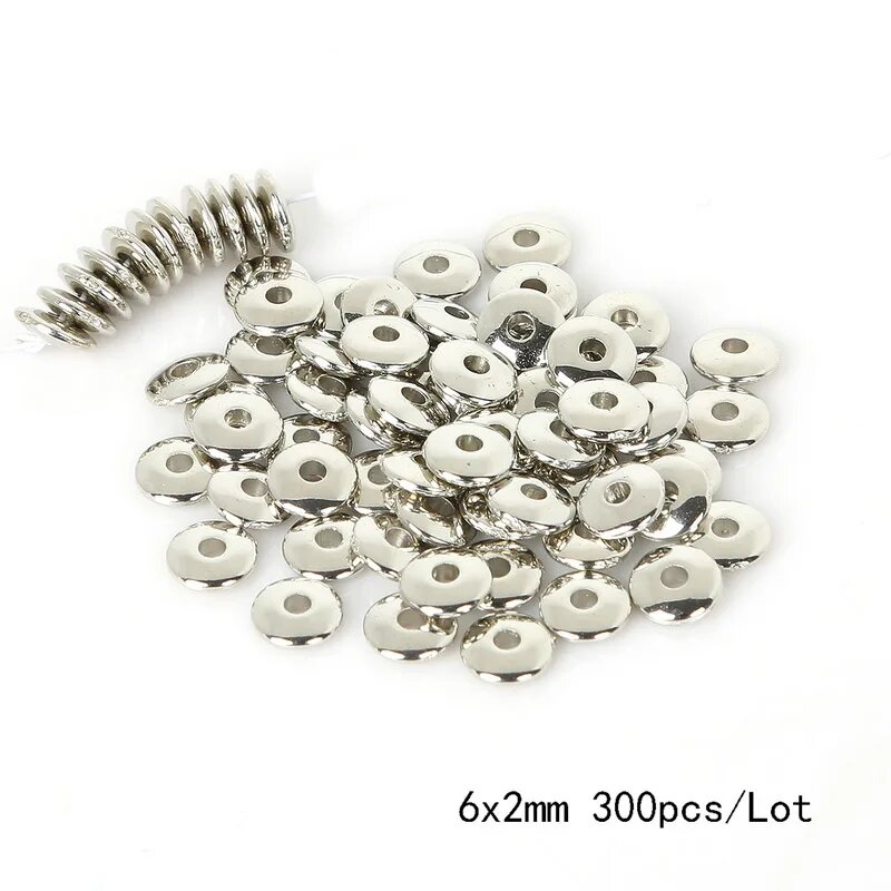 Пластиковые бусины Beadia 500 шт золотистого цвета 6x2mm Rhodium 300pcs