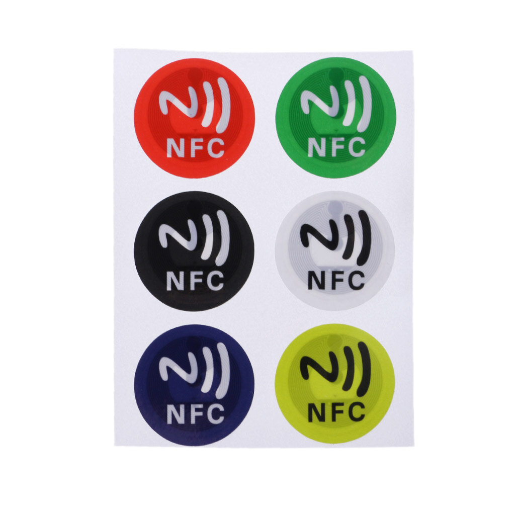 1 лист из 6 частей, наклейка NFC smart tag Ntag213 chip radio frequency label