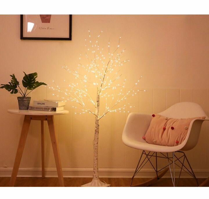 Светодиодная настольная лампа в виде дерева Берёза 150см