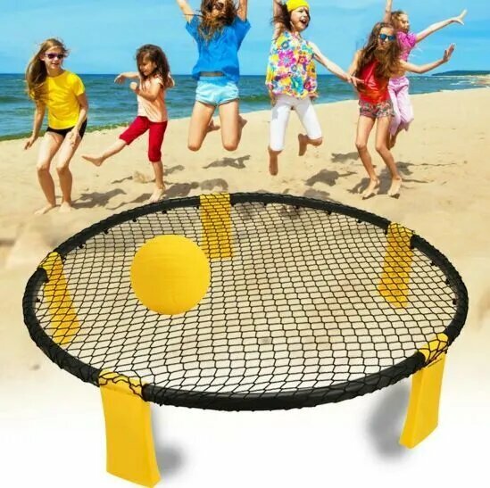 Набор для подвижных игр Spikeball, мяч, насос, чехол, черный/жёлтый