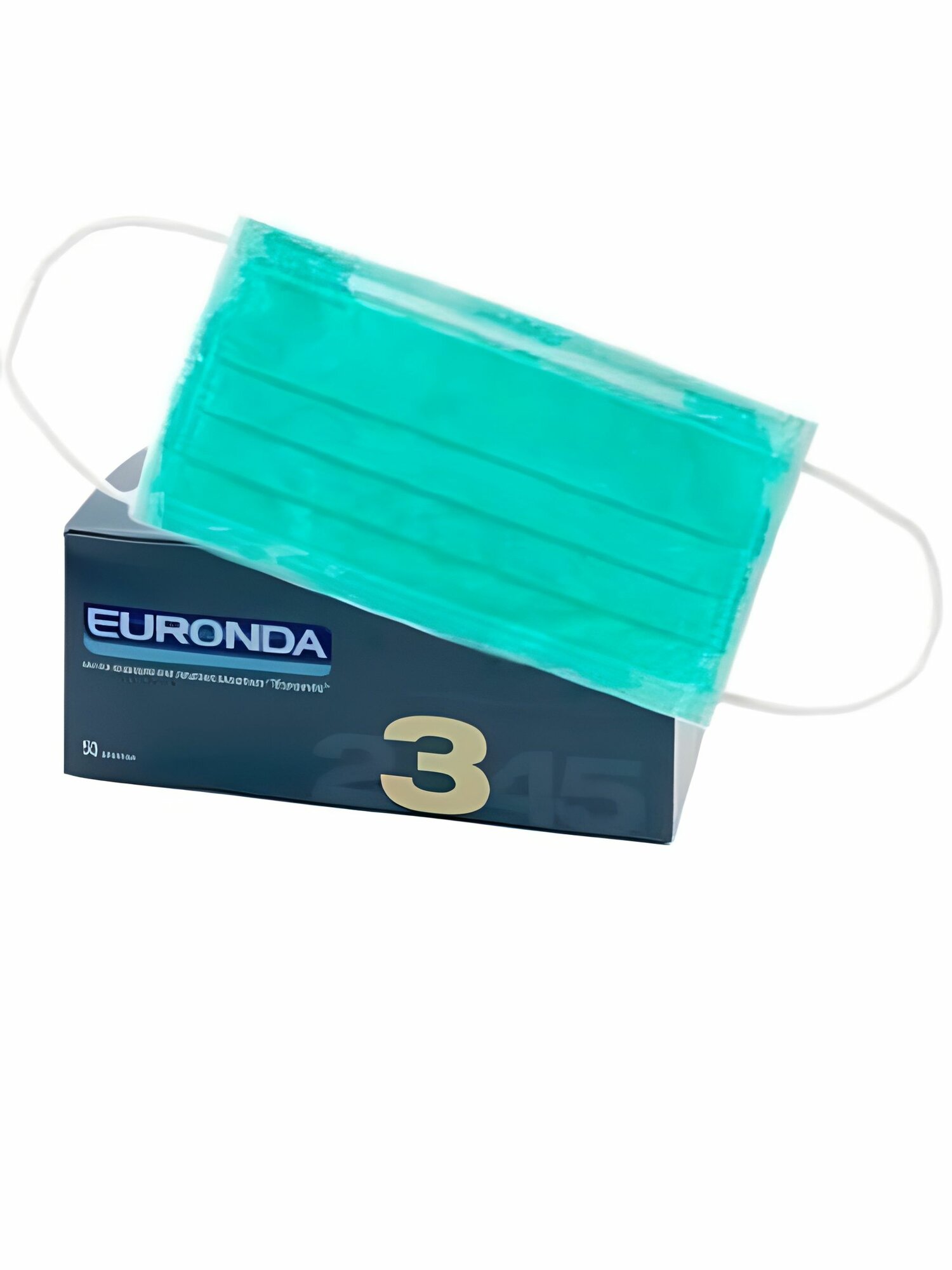 Маски медицинские зеленые (50шт), евронда