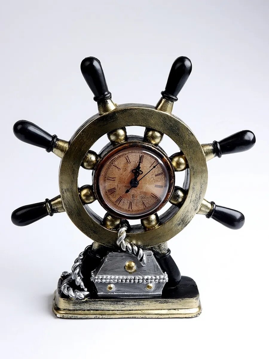 Часы настольные интерьерные, «Штурвал», на батарейках, 16×6.