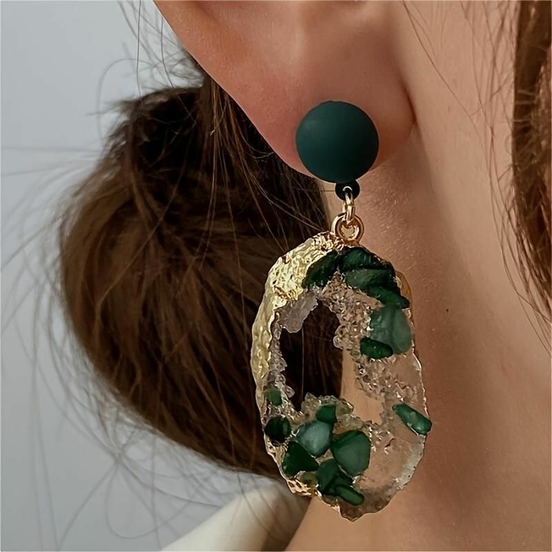 Серьги, зеленый