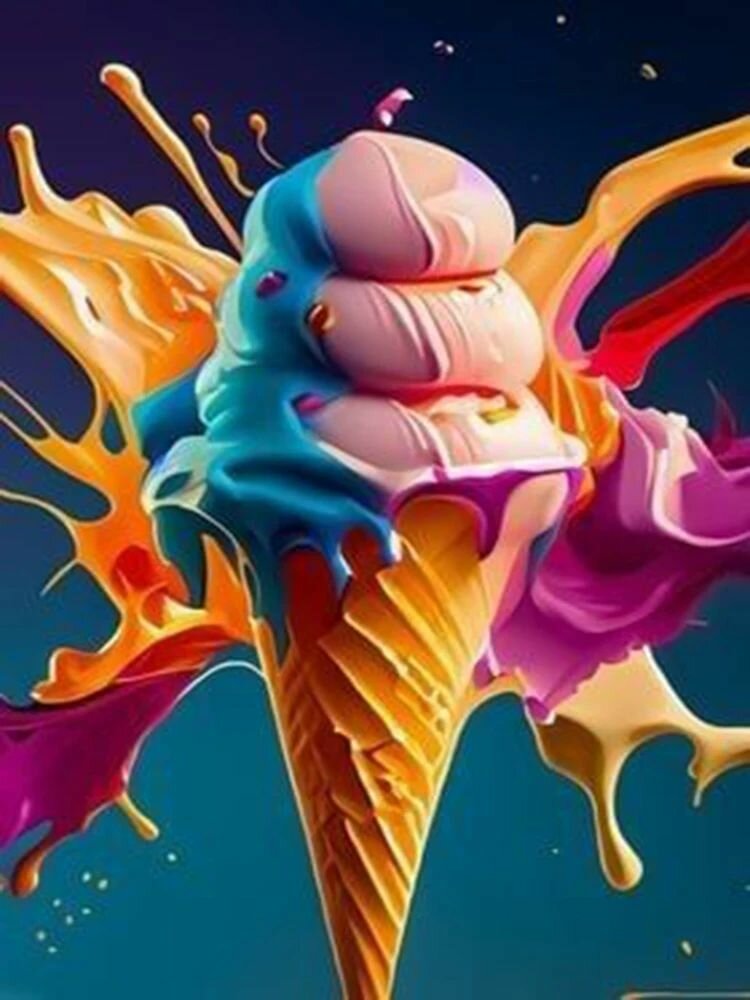 Алмазная картина "Пейзаж Абстракция" алмазная огранка 40х50 см,40X50CM, белый