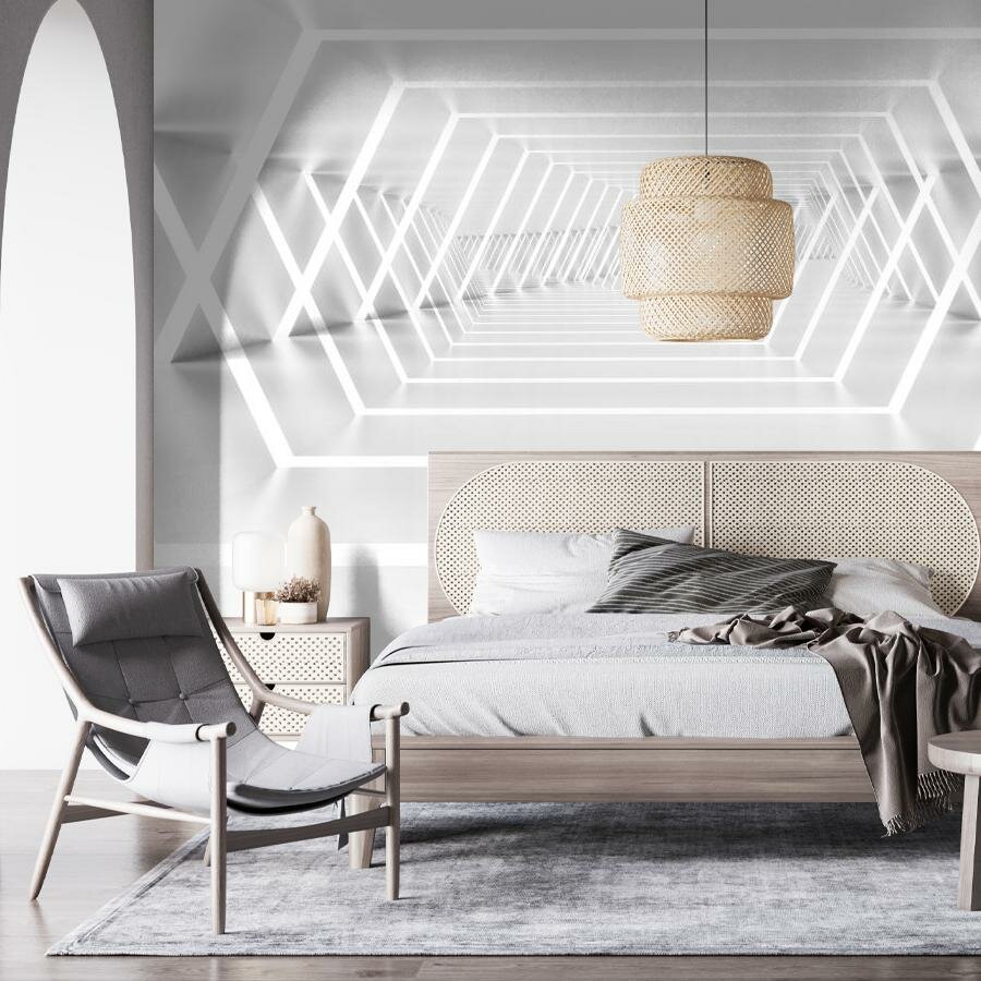 Фотообои Белое пространство перспектива 10-961-S-Холст 270 x 200 см (ВхШ) Бесшовные, флизелиновые, влагостойкие обои MasterFresok