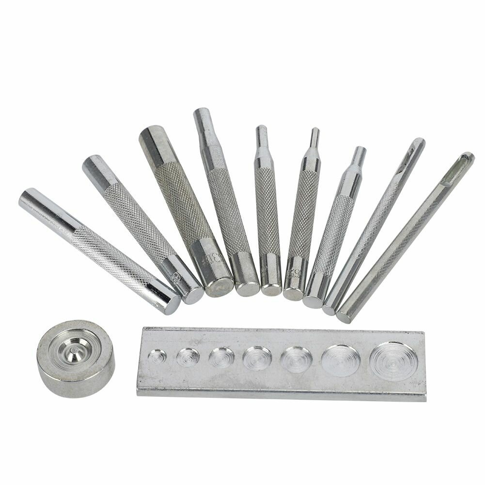 Комплект защелкивающихся пуансонов с металлической ручкой, застежка-заклепка, кожаный инструмент для установки сделай сам