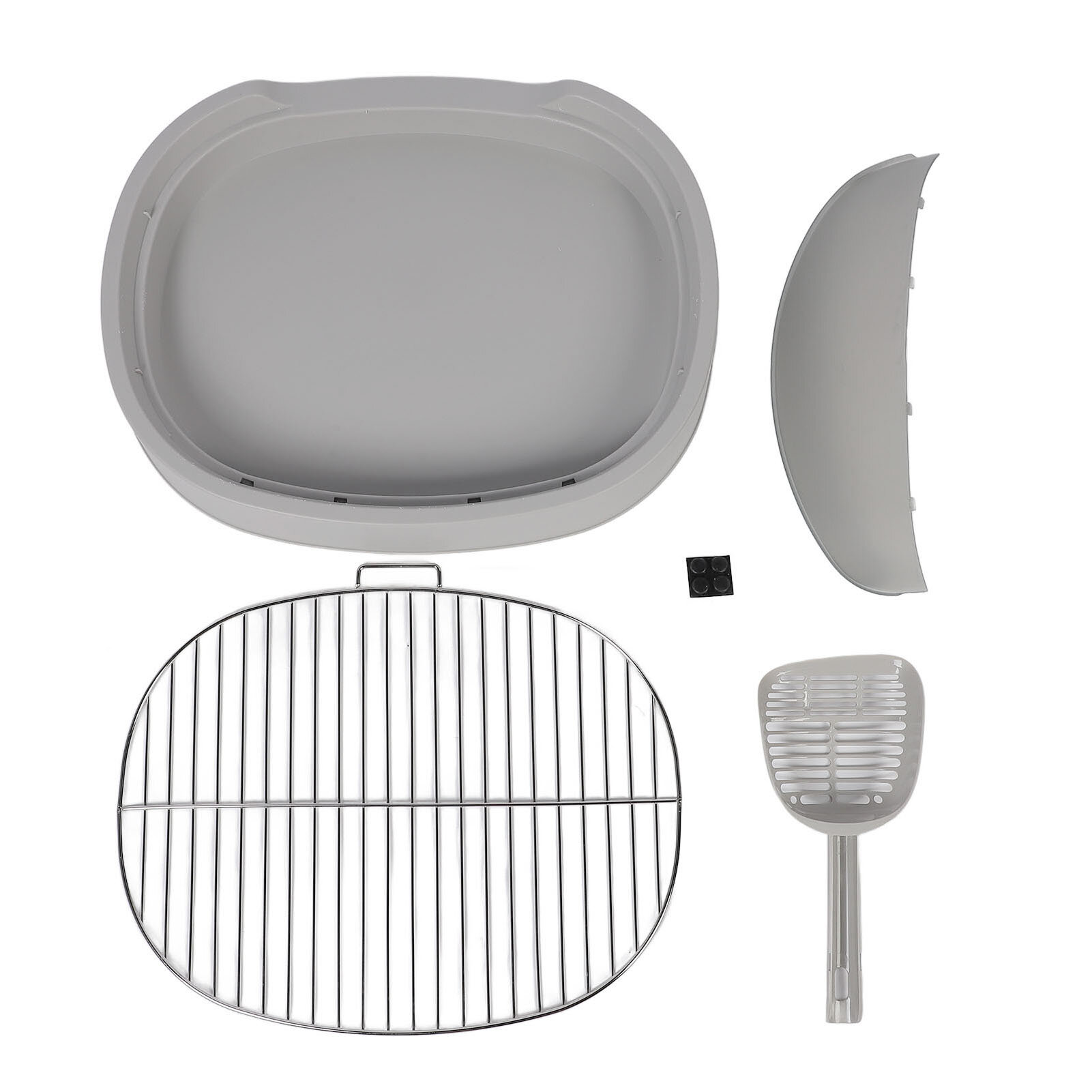 Туалет для дрессировки собак с защитной стенкой, держателем для пеленки, портативным отсеком для туалета для маленьких и средних собак, серый.