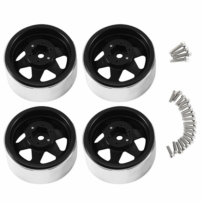 4 Шт. 1,9-Дюймовых Металлических Колесных Диска Для 1/10 RC Crawler Axial SCX10 II III TRX4 D90 Black
