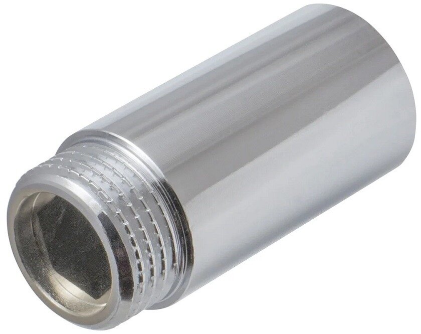 Удлинитель сантехнический MIXTON / Микстон хромированный, из латуни CW617N, внутренняя и наружная резьба 1/2дюйма, длина наращивания 40мм / фитинг