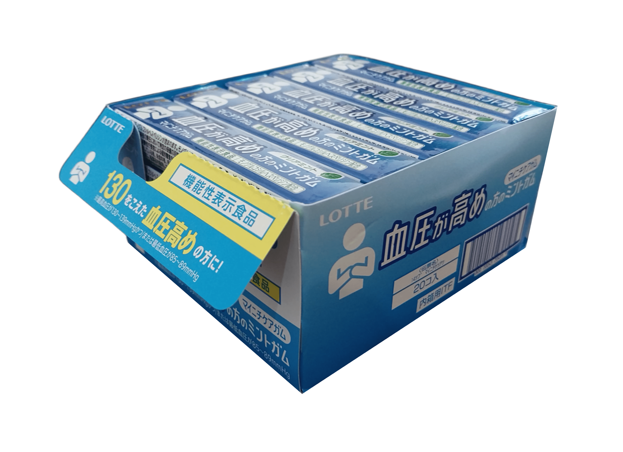 LOTTE Жевательная резинка MAINICHIKEA для людей с повышенным давлением, блок 20 уп * 14 подушечек