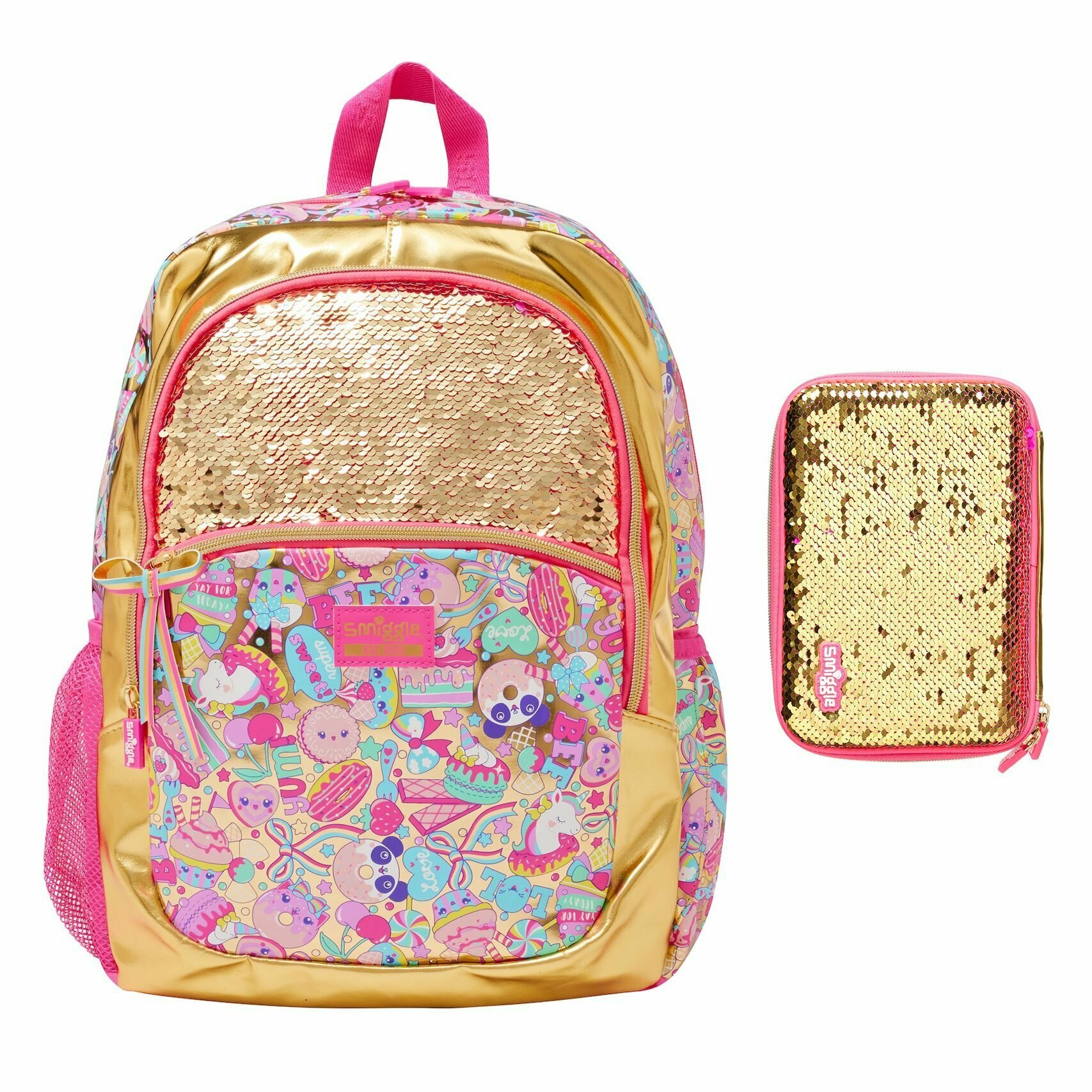 Школьная сумка Smiggle (В 42 см*Ш 30 см*Т 14 см) с сумкой для книг и карманом для ручек для детей 6-12 лет