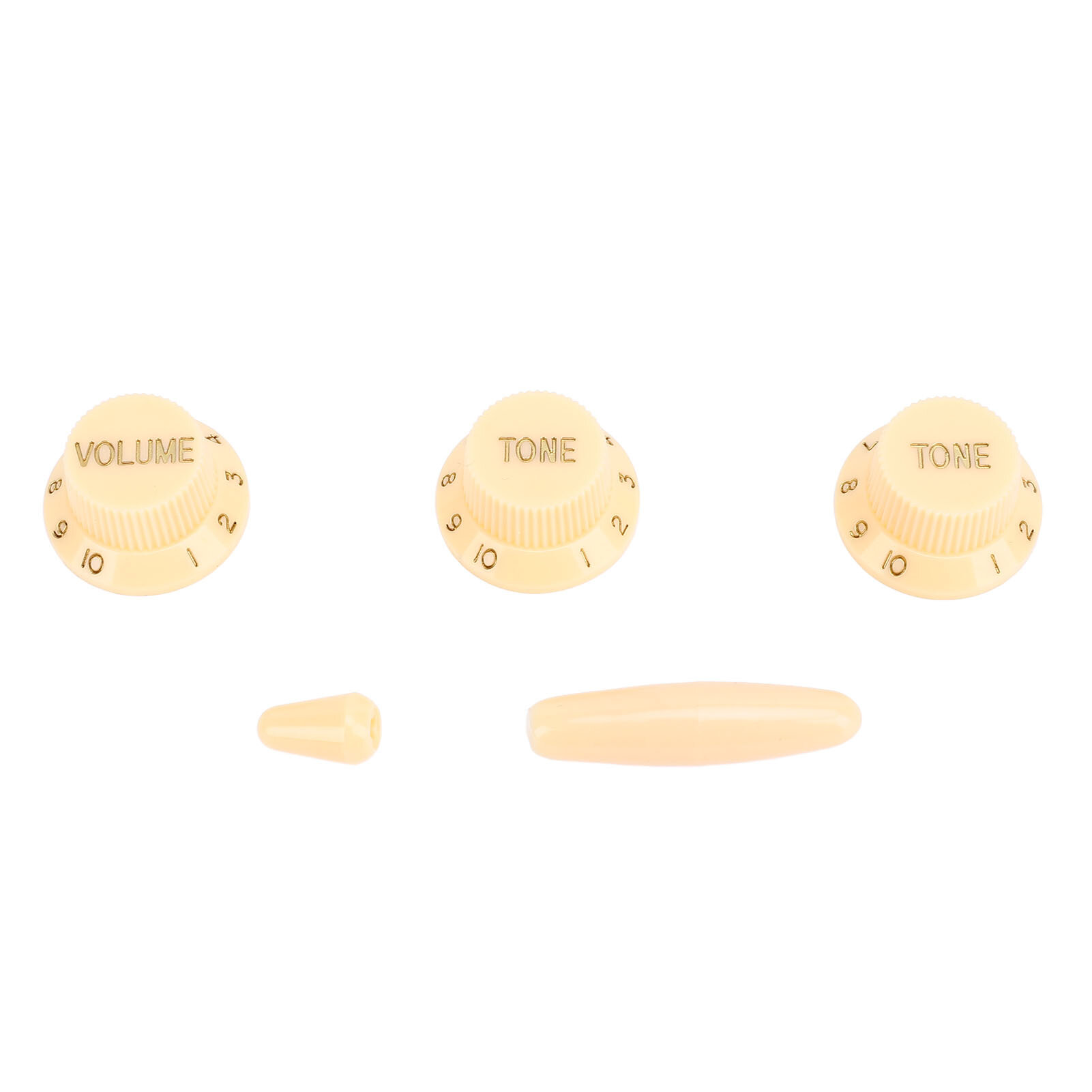 Набор ручек потенциометра для гитары, пластиковые ручки регулировки громкости и тембра, точная посадка, кремово-желтого цвета с золотыми надписями для практики и замены