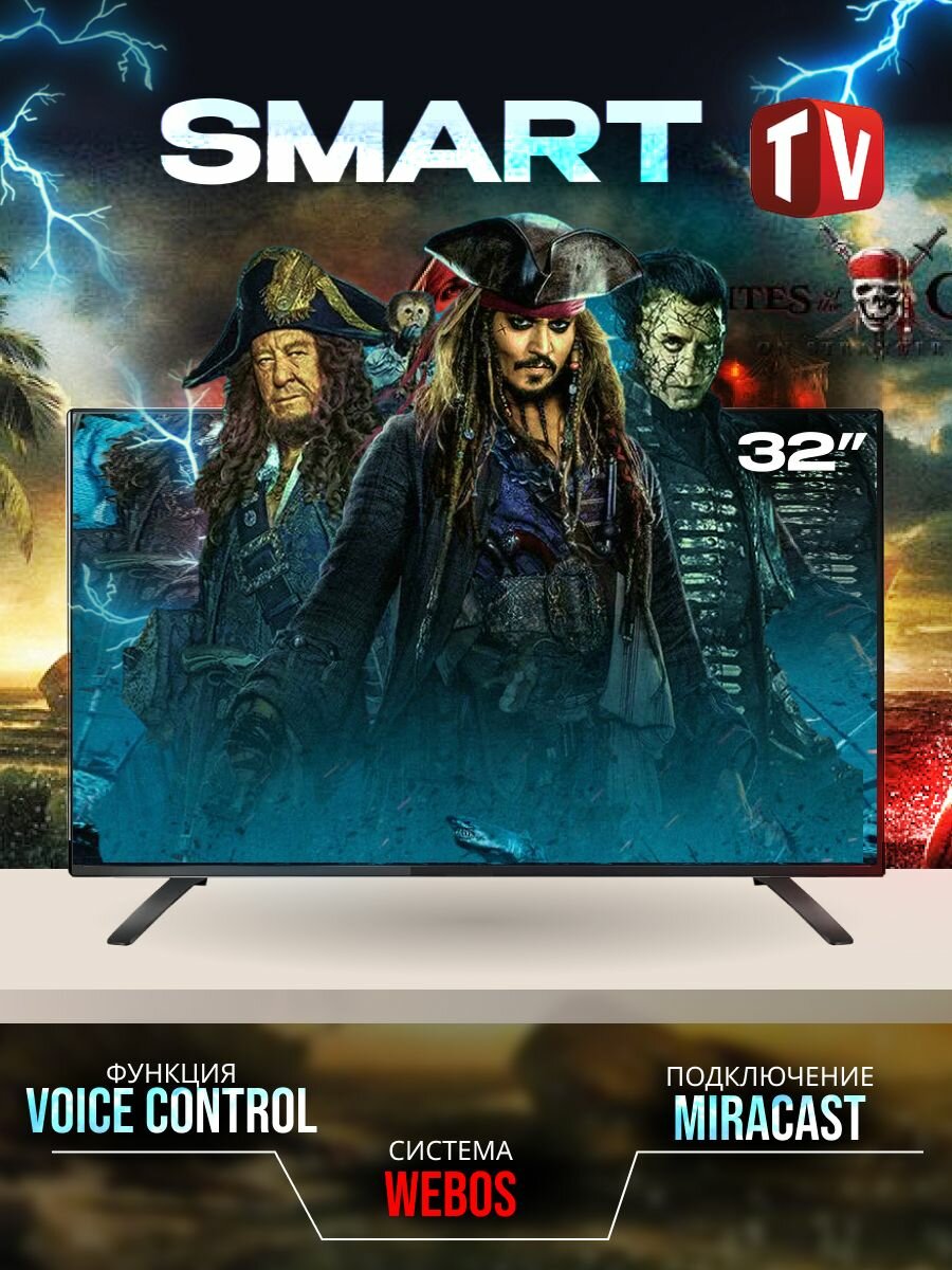 Смарт телевизор Smart TV 32 дюйма (81см) Webos ThinQ AI от LG, пульт Air Mouse