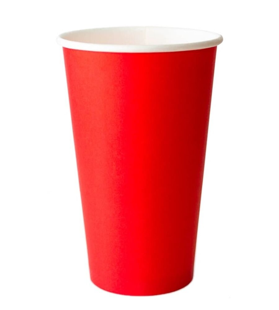 Бумажный стакан Красный d 90 500 (600) мл, короб: 1000 шт.
