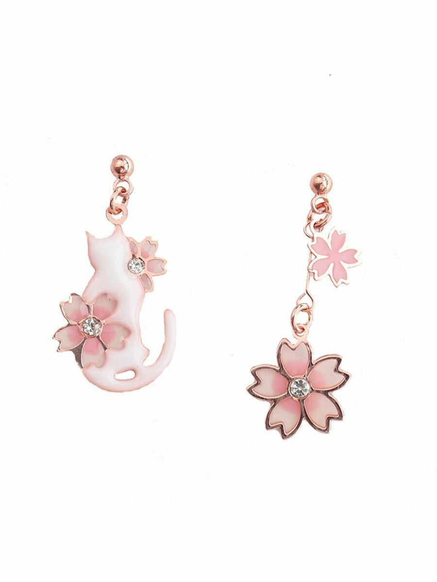 Серьги пусеты, эмаль