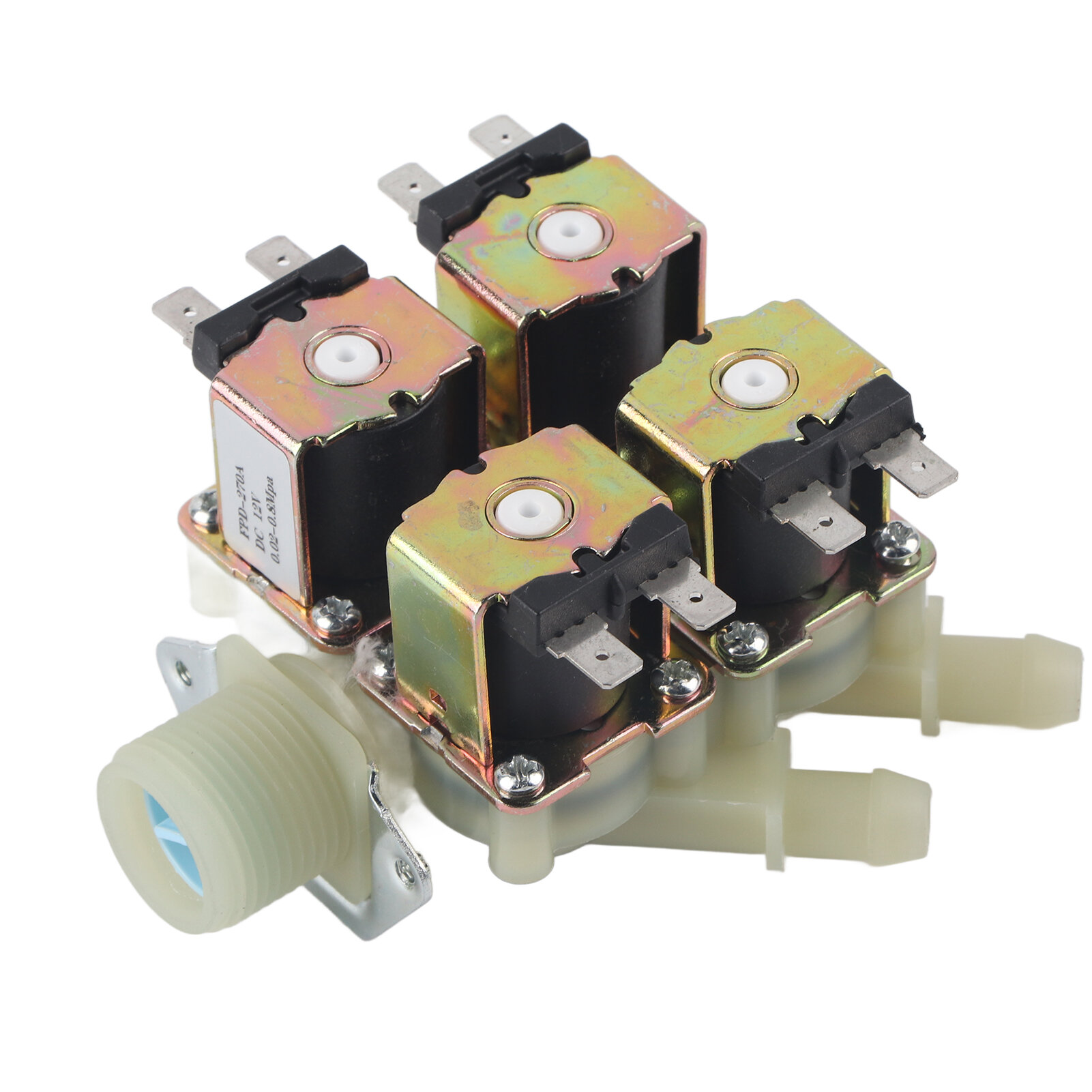 Электромагнитный клапан постоянного тока 12 В DN20 G3/4" с 1 входом и 4 выходами, нормально закрытый, для слива воды.