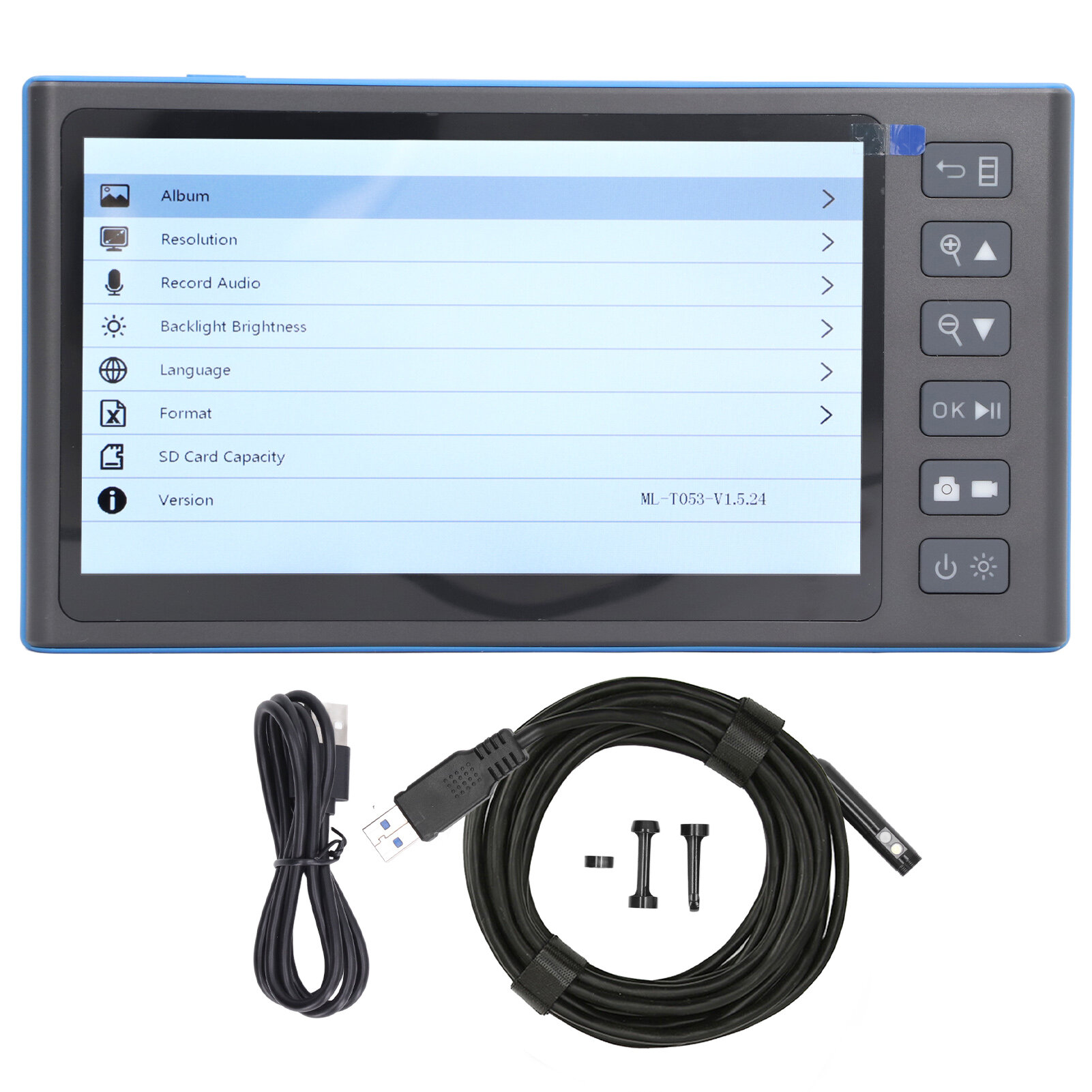 Эндоскоп 7" IPS HD, HDR, IP67, двухобъективный