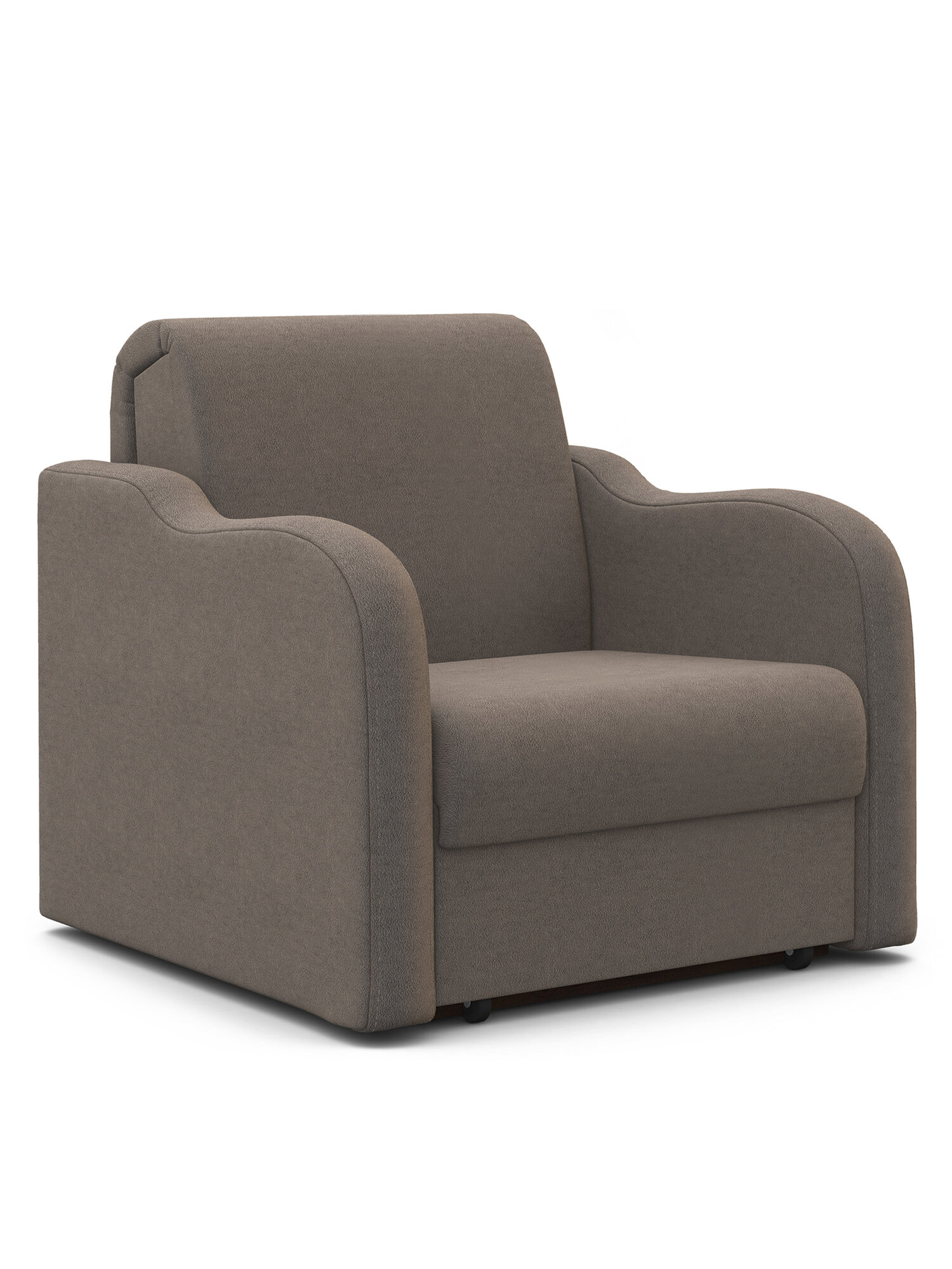 Кресло-кровать Коломбо, раскладное аккордеон, с ящиком, 80х194 см, велюр светло-коричневый