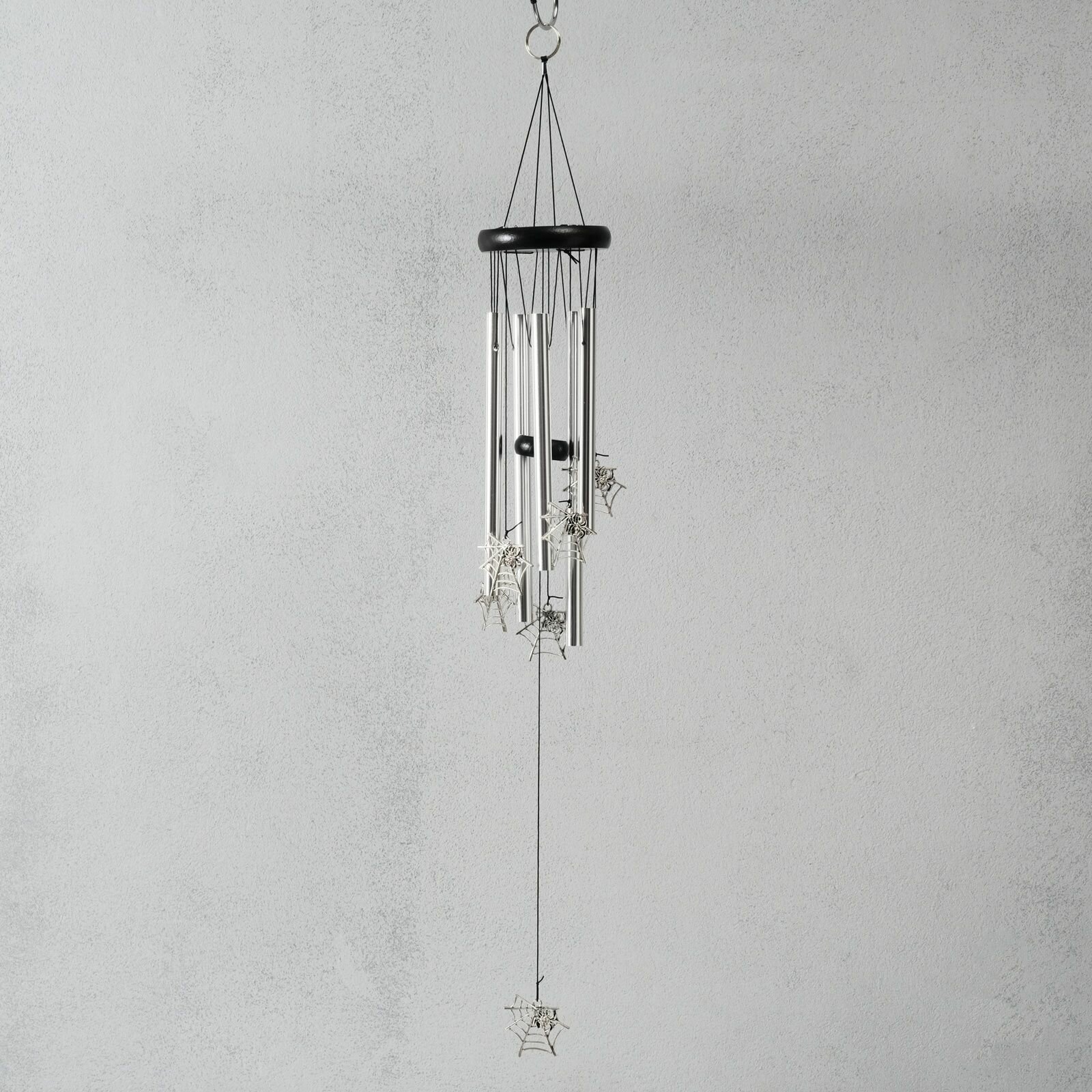 Музыка ветра металл "Паук на паутине" 5 трубок 60 см