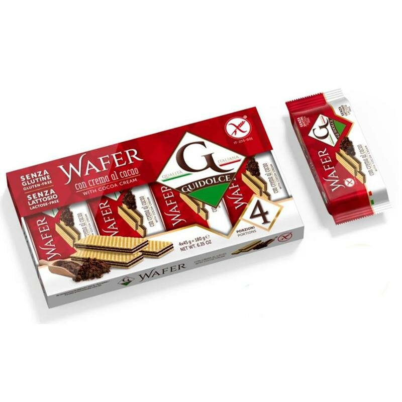 Вафли безглютеновые с шоколадным кремом Guidolce 4 штуки по 45 г