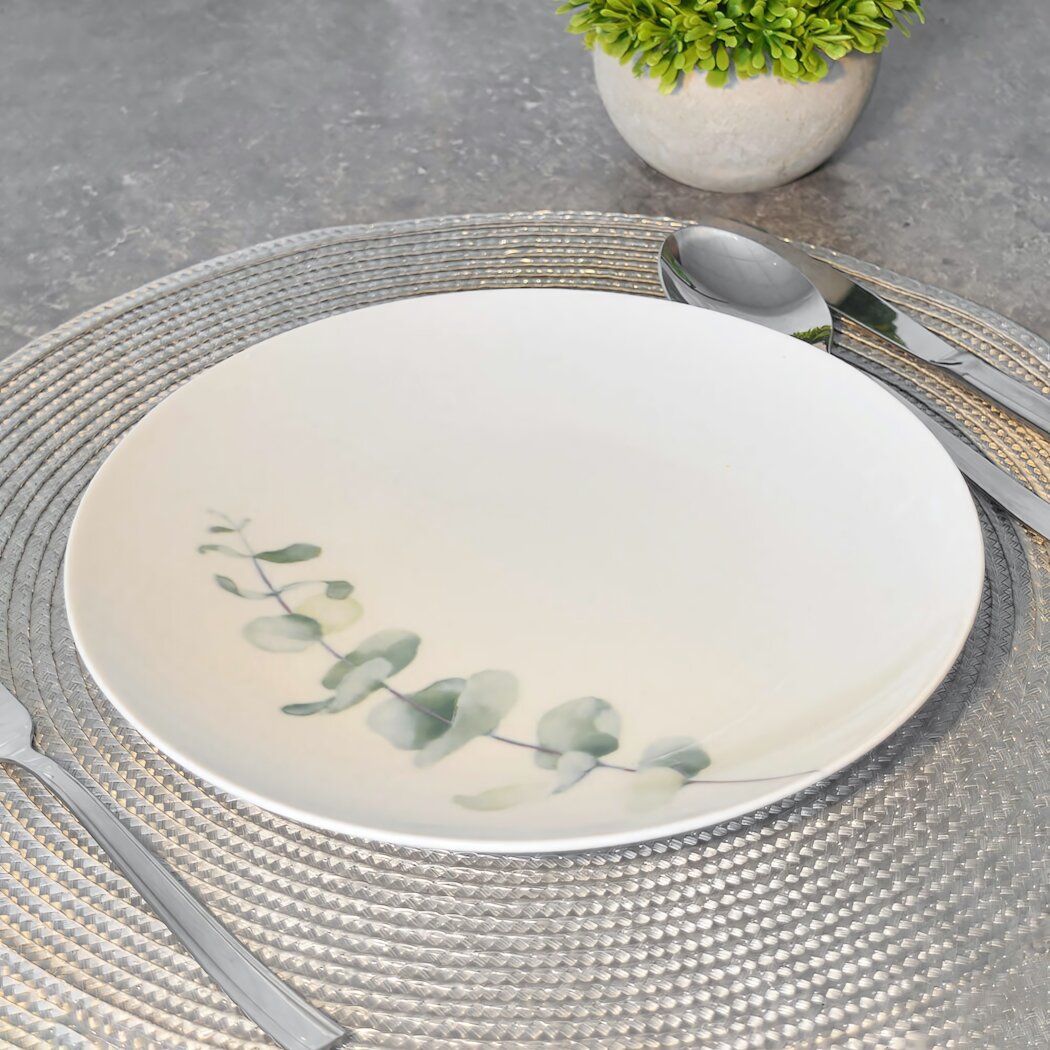 Тарелка фарфоровая мелкая 24 см "Аллея", Добрушский фарфоровый завод, Беларусь, для сервировки