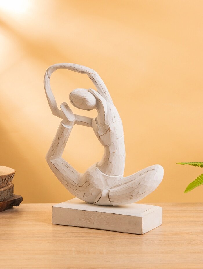 Сувенир «Йога», 25×10×35 см, дерево, белый