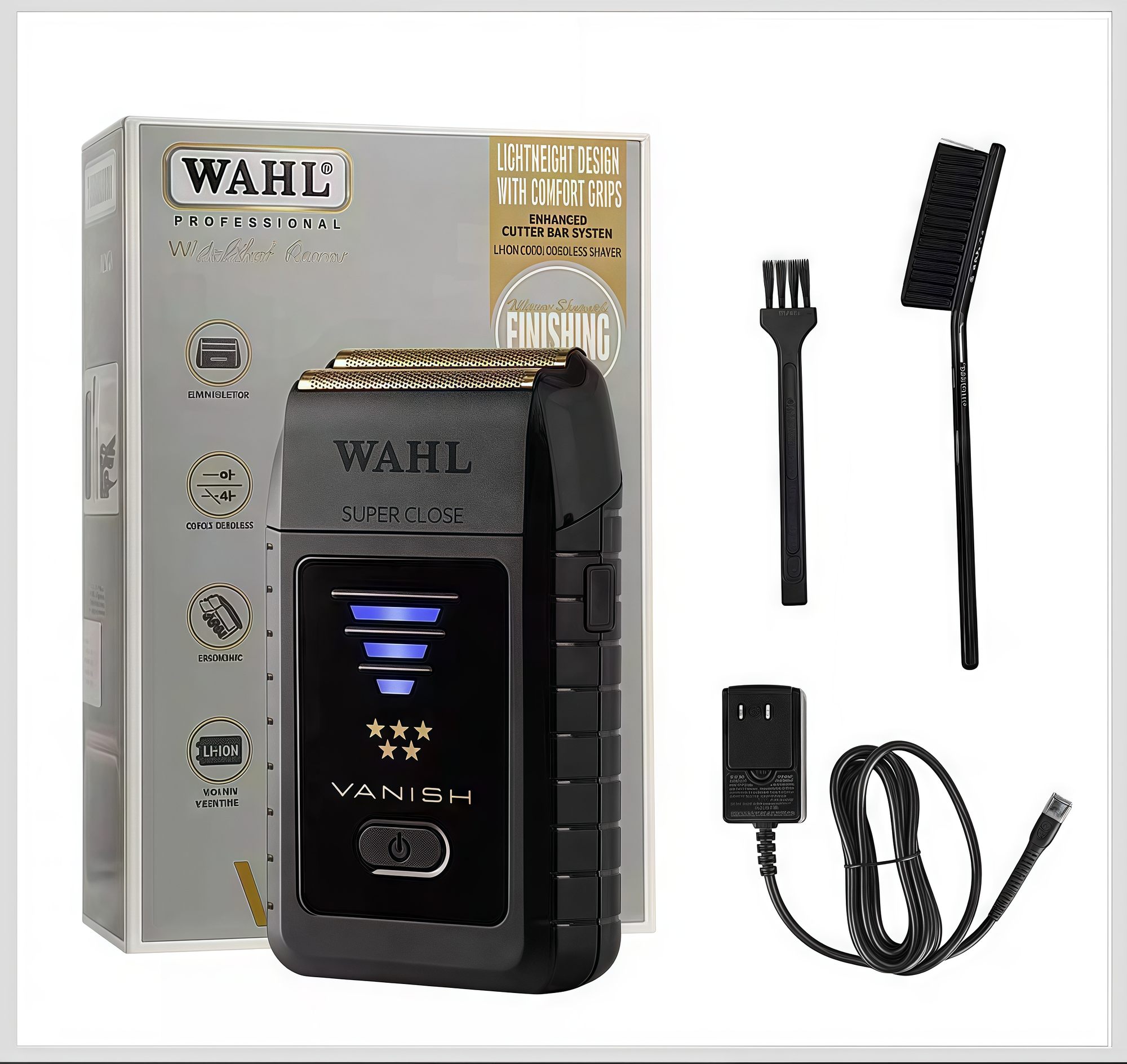 Электробритва Wahl 5Star Vanish 3024-605, сеточная, плавающая, черно-серая