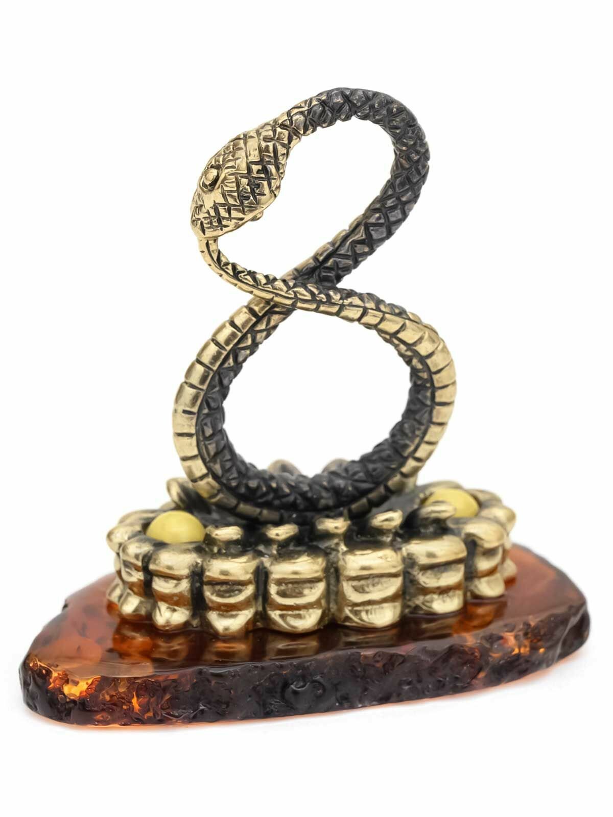 Сувенирная фигурка - Змея Бесконечность, Балтийский Янтарь, 6,0 см