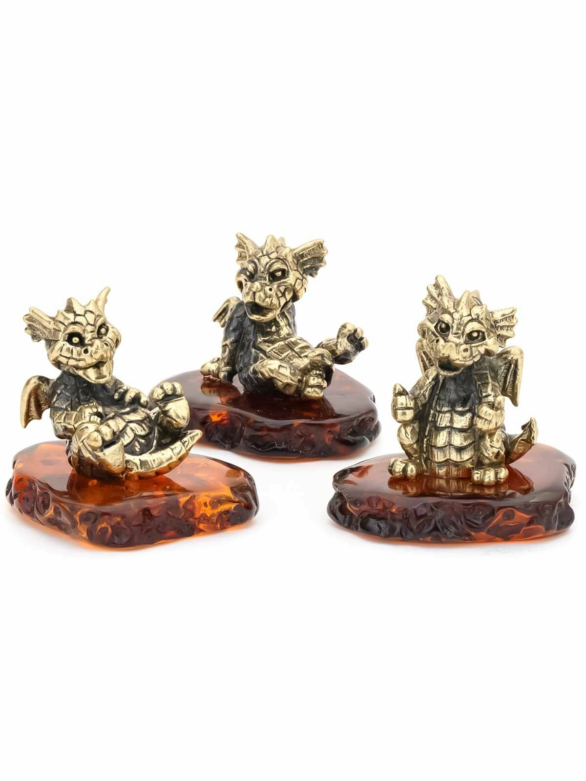 Сувенирная фигурка - Дракон Все Класс, Жить Здорово! Релакс! Балтийский Янтарь, 2,7 см