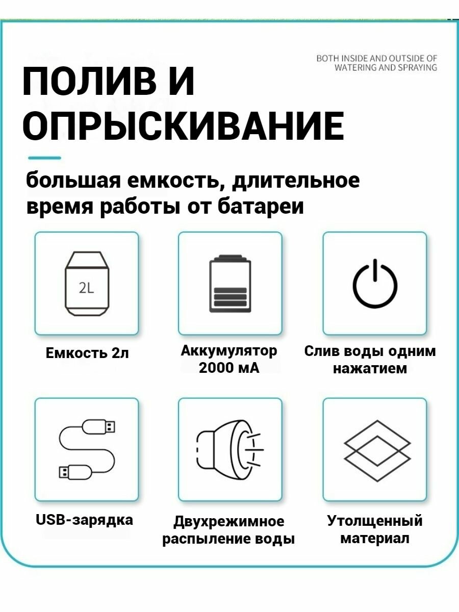 Автоматический опрыскиватель, электрический опрыскиватель, 2 литра，Используется для дезинфекции, уборки, полива цветов