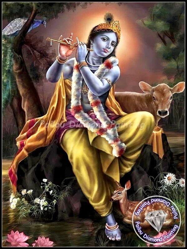 Картина из алмазной мозаики на подрамнике Круглые бриллианты 40х50см "Индия"