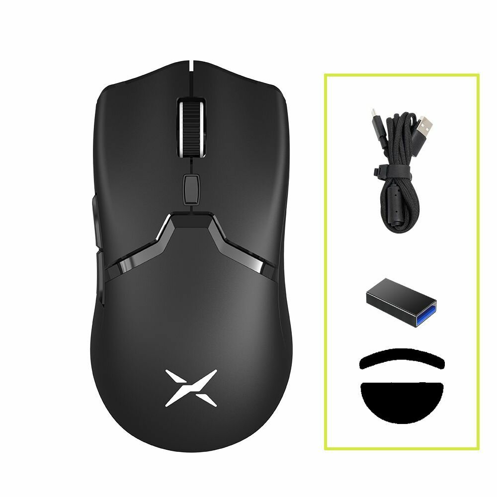 Игровая мышь DELUX M800PRO PAW3395, до 26000 DPI, Мышь беспроводная проводная, 6 Программируемые, Черная