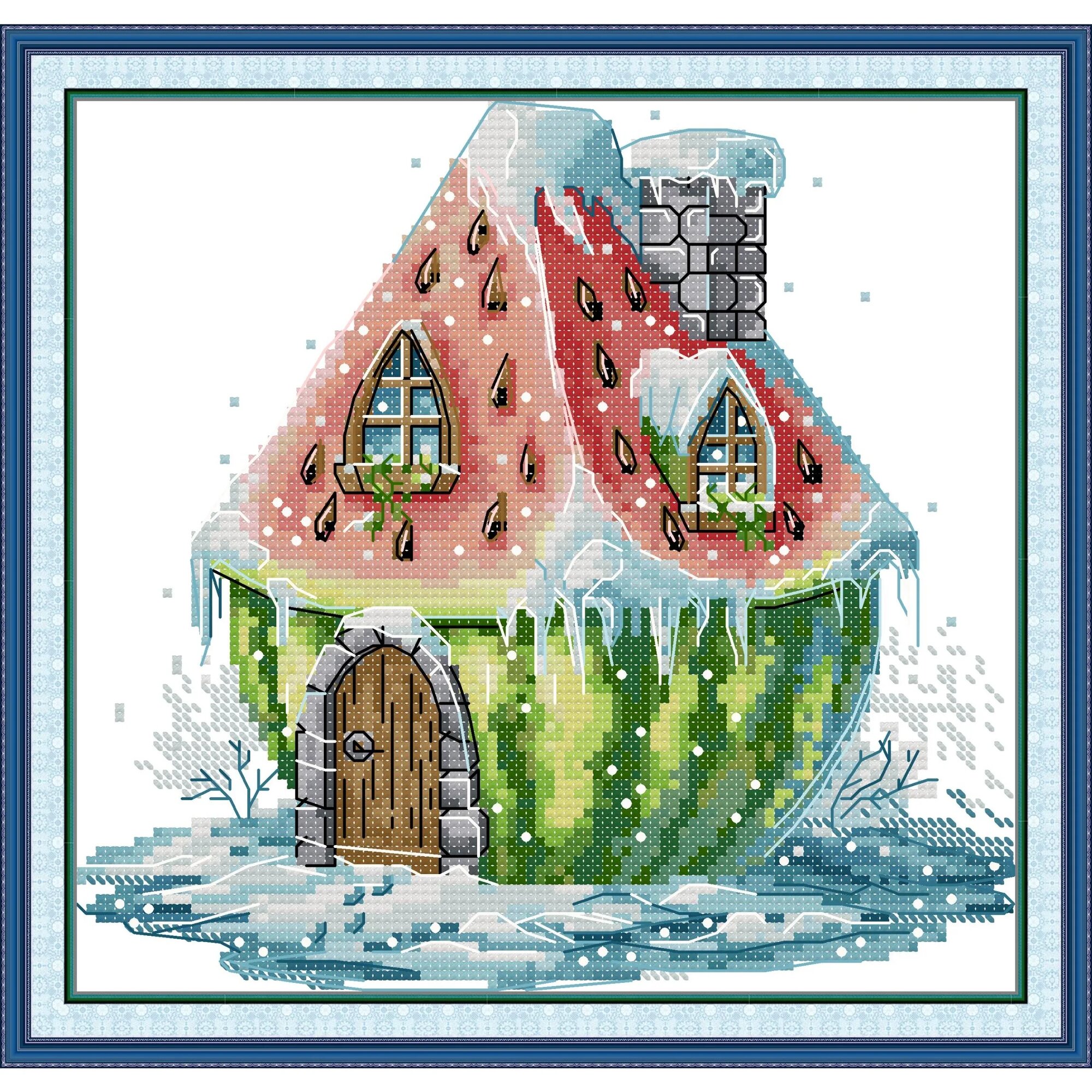 Набор для вышивания Joy Sunday "Арбузная хижина" 14CT Printed Cloth