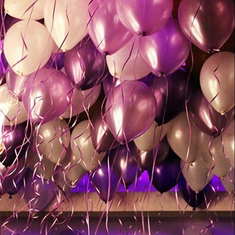 Воздушный шар с гелием (надутый) /Flyballoons/ под потолок лавандовые сны 25 шт. размер шарика 35см.