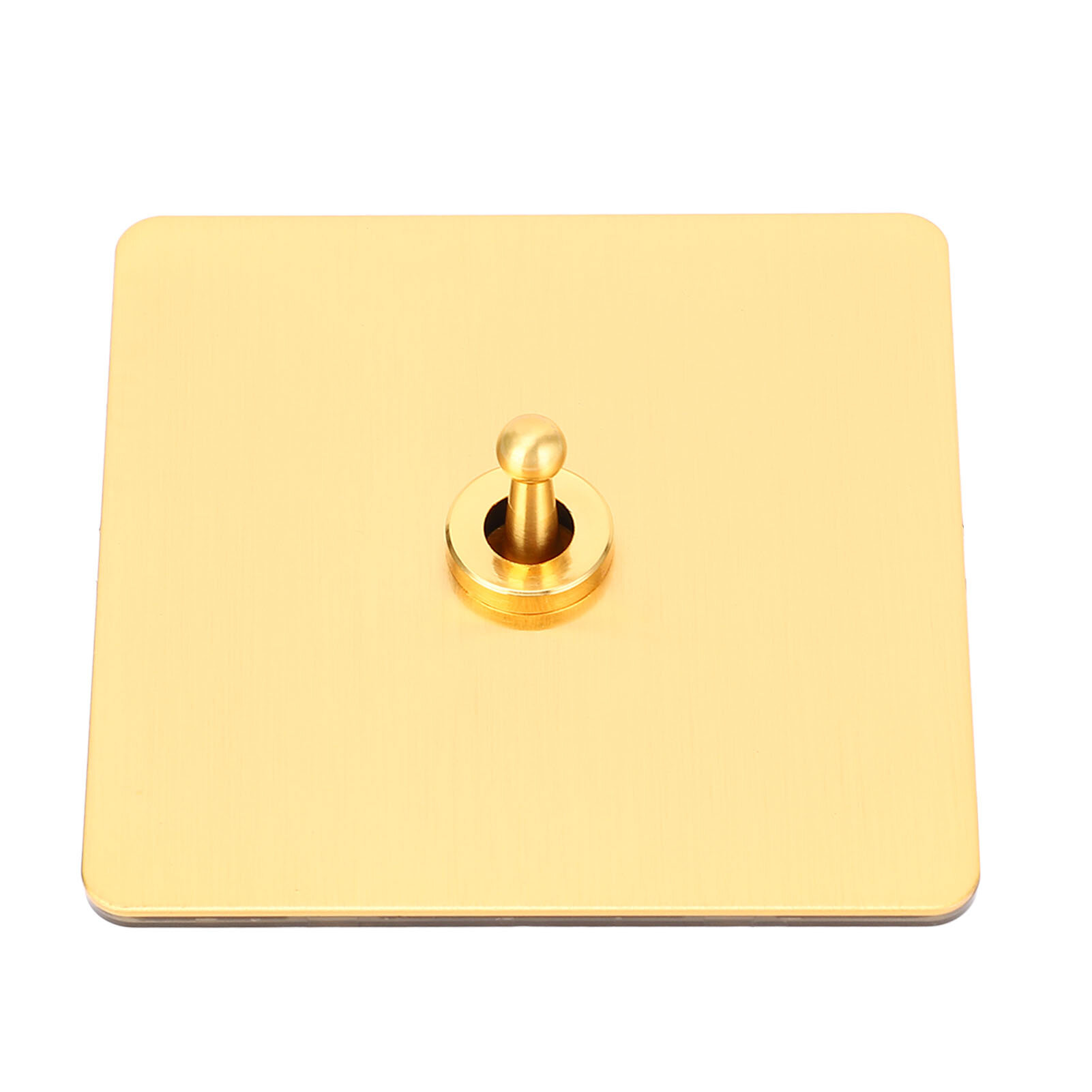 Тумблерный выключатель переменного тока 250 В, одноклавишный, двухпозиционный, с панелью из нержавеющей стали золотистого цвета и изолированным основанием из поликарбоната.