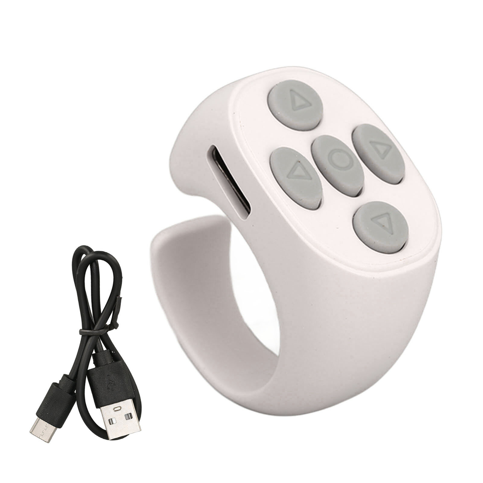 Smart Ring Controller Bluetooth 5.3 Wireless Remote Control Page Turner for Tik Tok Electronic Book White