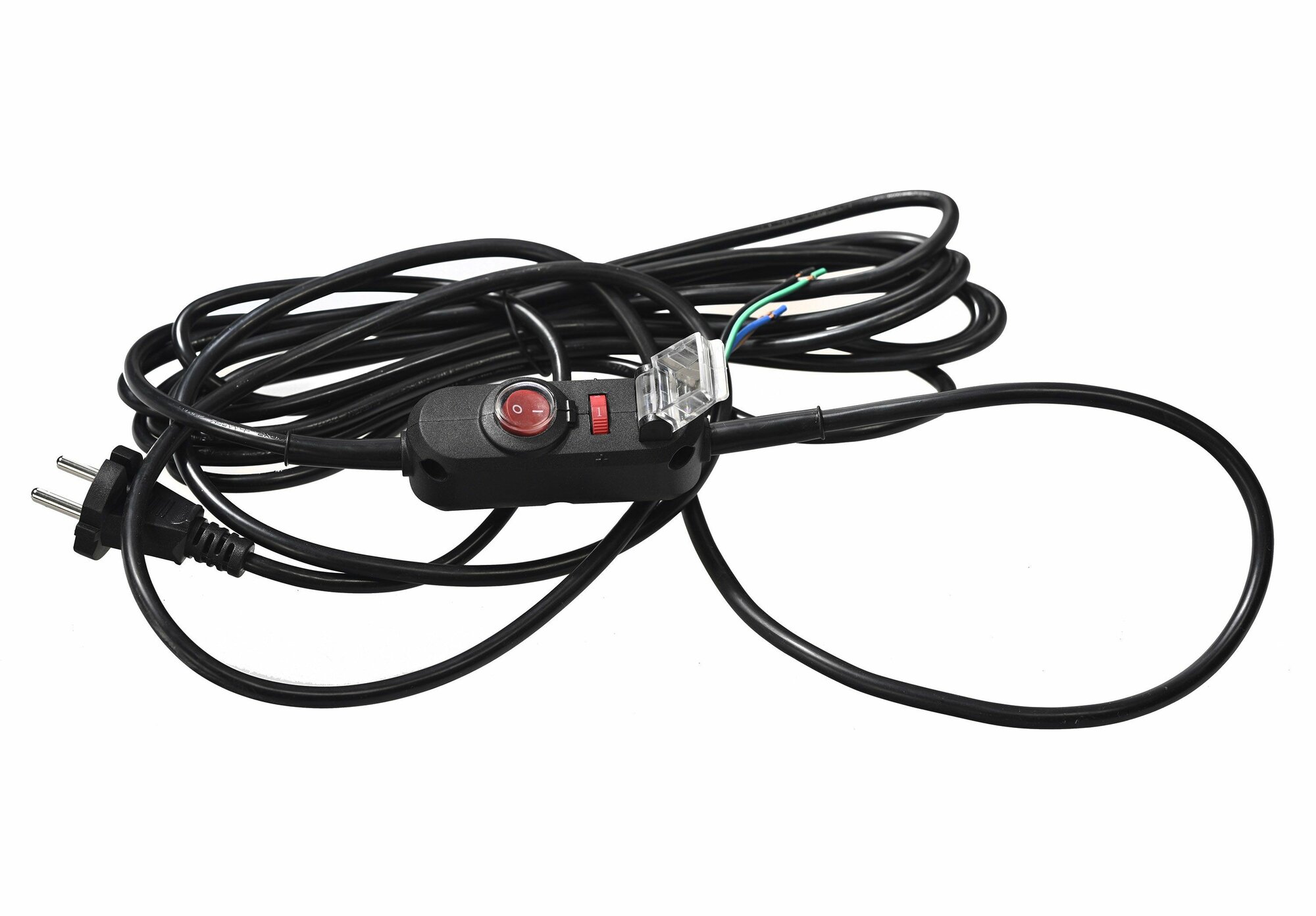 Кабель сетевой с вилкой 2х0,75мм 5,5м шнур с выключателем и регулировкой