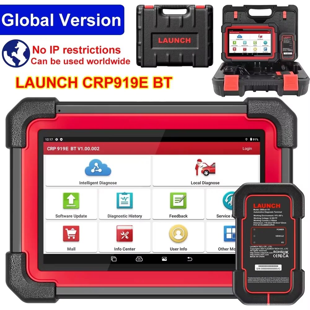 2026 LAUNCH X431 CRP919E BT 7-дюймовый Bluetooth, российские диагностические Global Version