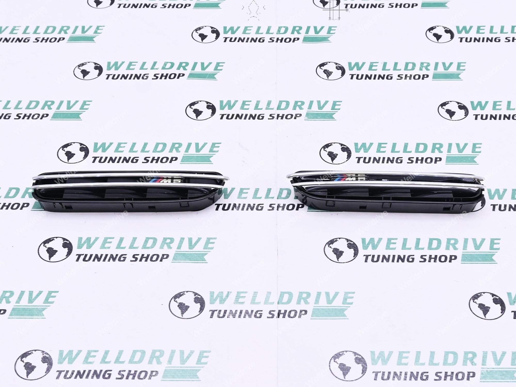 Жабры на крылья BMW 5-series E60 E61 03-07 хром черный глянец