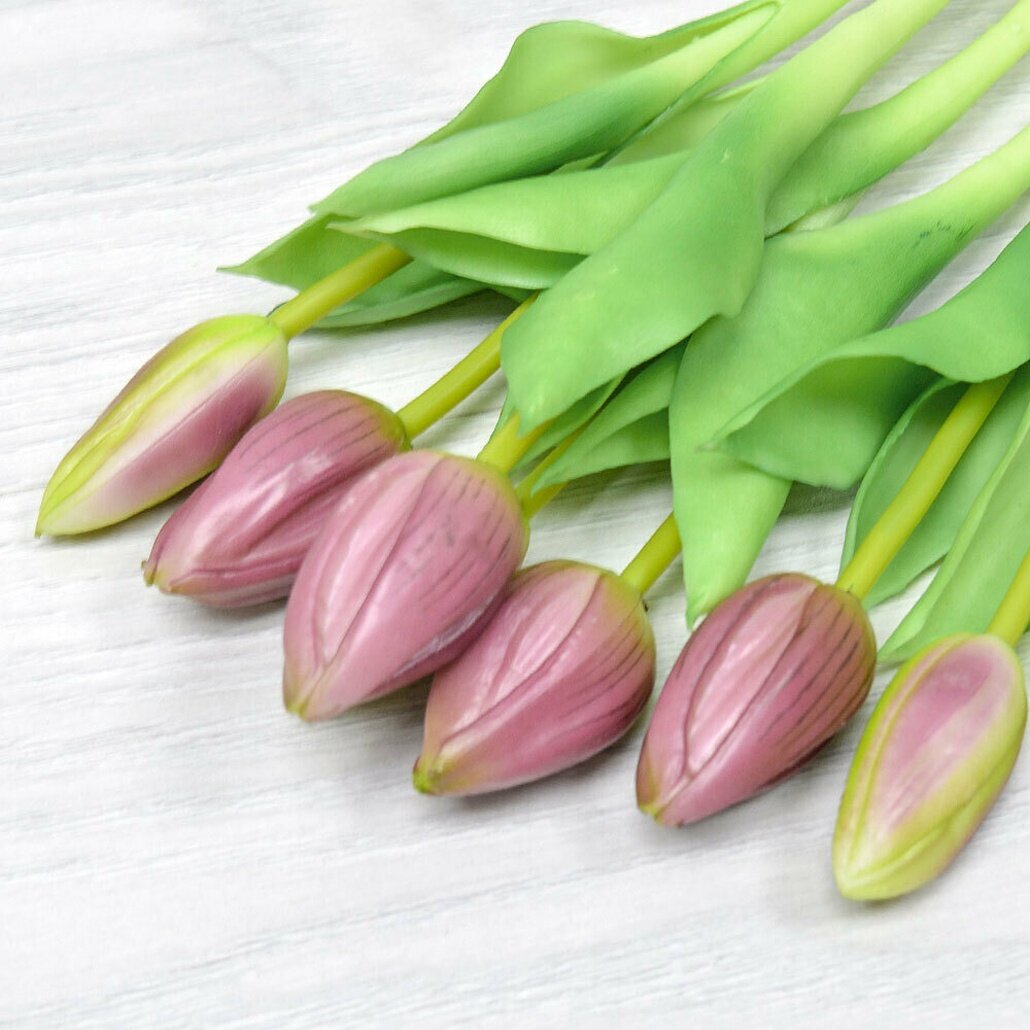 Букет тюльпанов искусственных "Розовый шик", 7 цветов, силикон